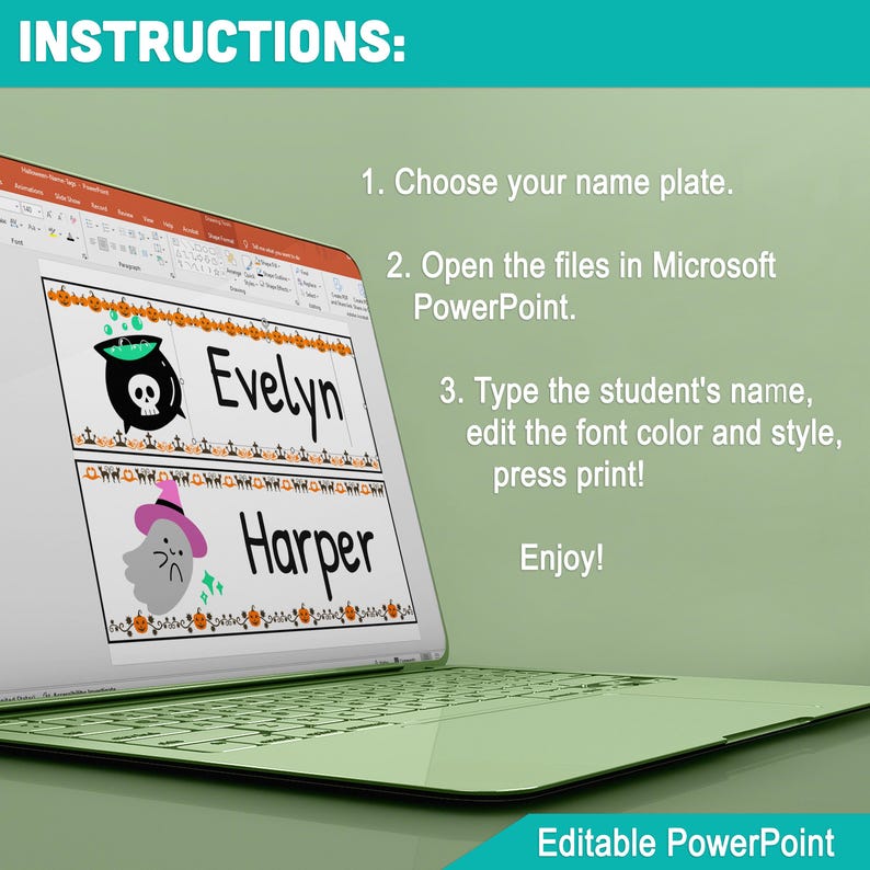 Editable Halloween Name Tags for Students: Funny Bulletin Board ...