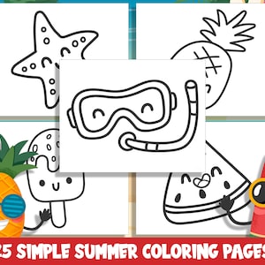 25 Cute Simple Summer Coloring Pages for Kids: High-resolution PDF Book ...