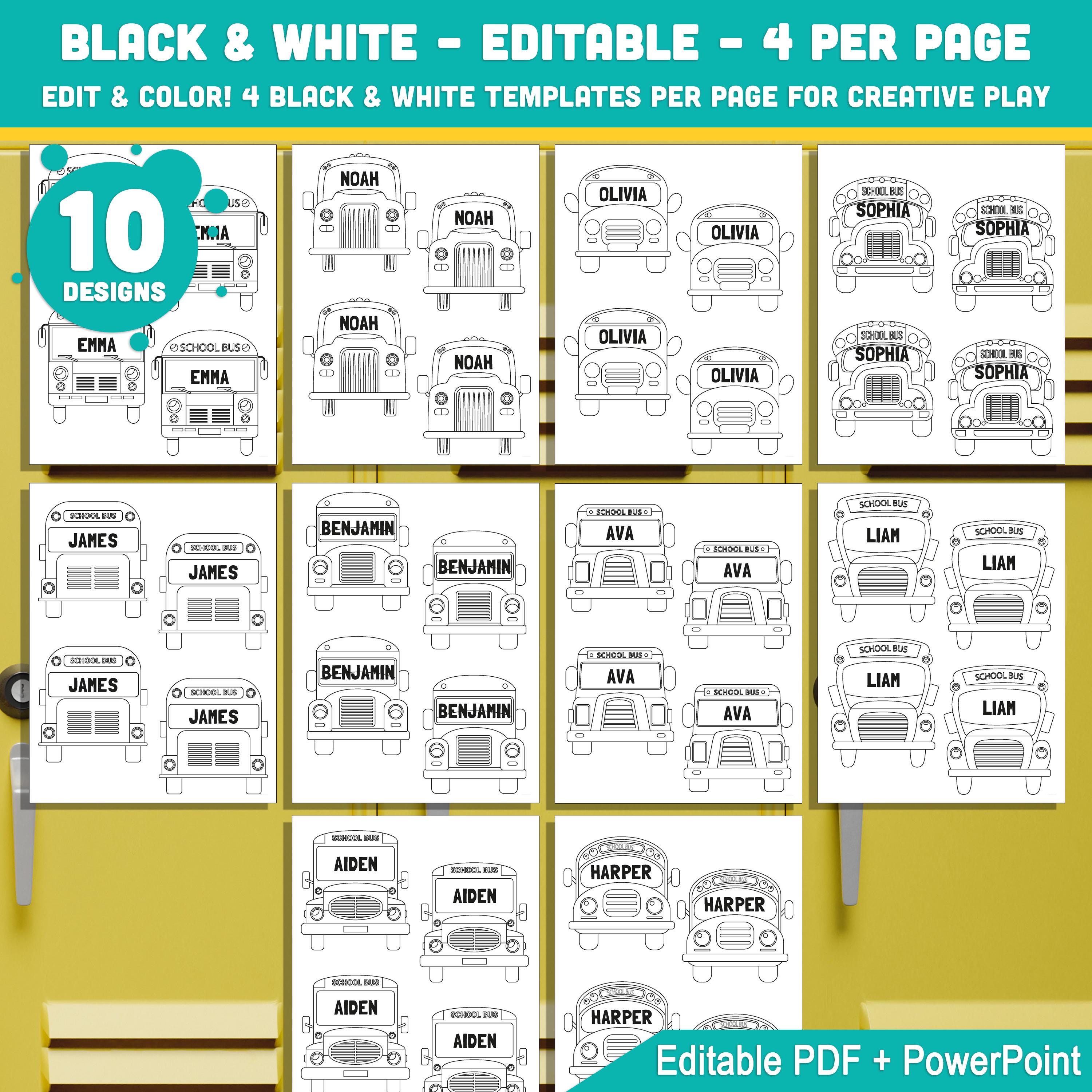 Editable Locker Labels (cubby Name Tags), School Bus Themed, PDF ...