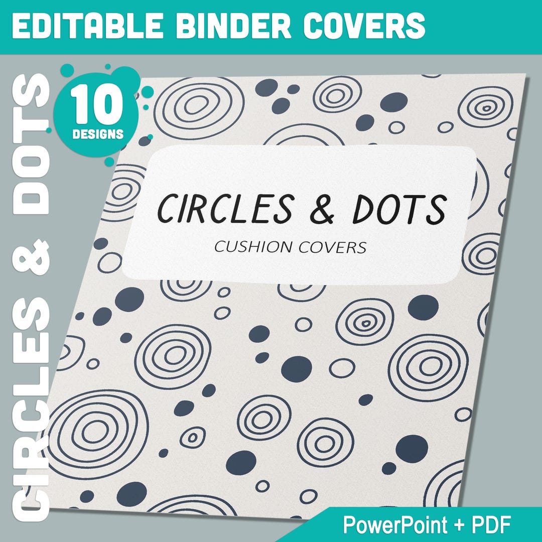 10 Editable Circles and Dots Binder Covers, Includes 1", 1.5", 2 ...