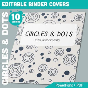 10 Editable Circles and Dots Binder Covers, Includes 1, 1.5, 2 Spines ...