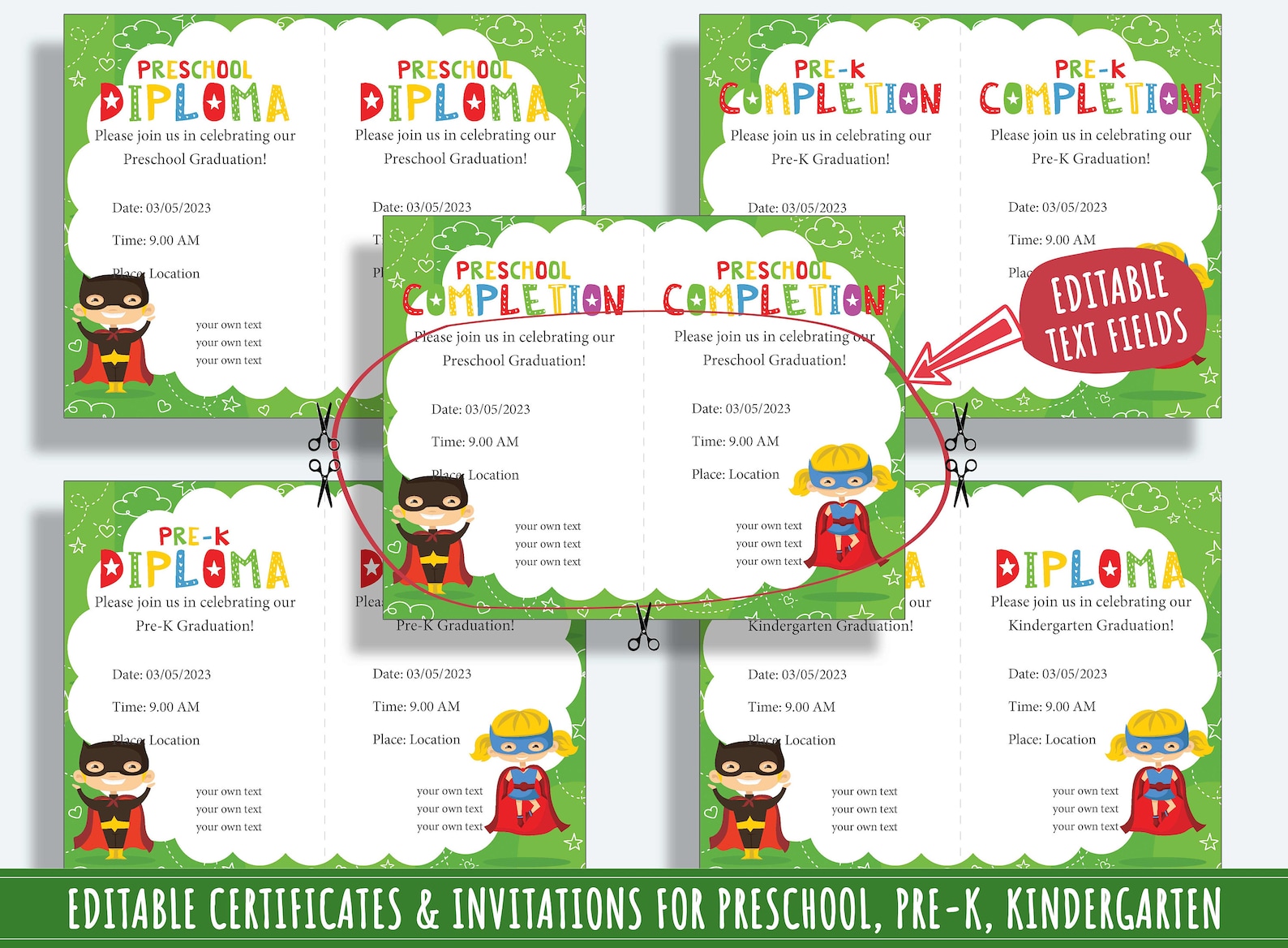 37 Pages of Superhero-themed Diplomas Certificates and - Etsy