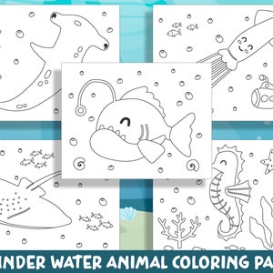 Underwater Animal Coloring Pages: 25 Fun Activity Sheets for Preschool ...