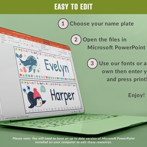 Student Desk Plates, 30 Printable/editable Cute Animal Classroom Name ...