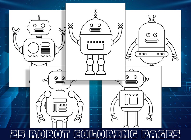 25 Fun Robot Coloring Pages for Preschool and Kindergarten Kids, PDF ...