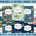 Sea Life Pattern Binder Cover, 10 Printable/editable Binder Covers ...