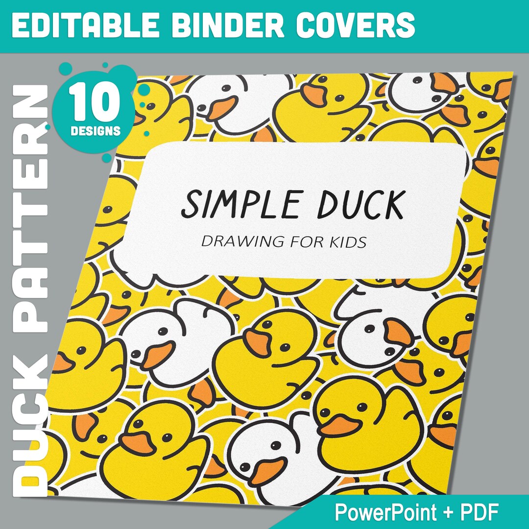 10 Editable Duck Pattern Binder Covers, Includes 1, 1.5, 2" Spines ...