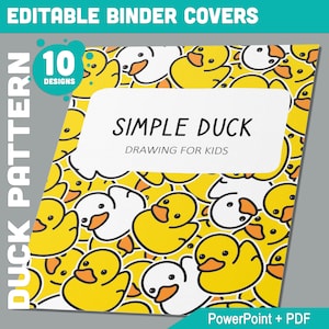 10 Editable Duck Pattern Binder Covers, Includes 1, 1.5, 2" Spines ...