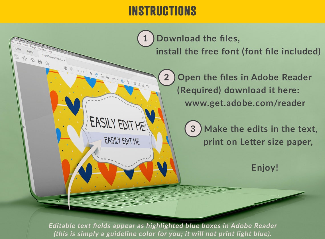 Printable Binder Cover 10 Editable Coversspines Binder - Etsy