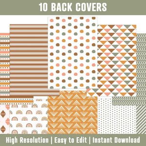 Powerpoint Binder Covers, 10 Printable/editable Brown and Green Covers ...