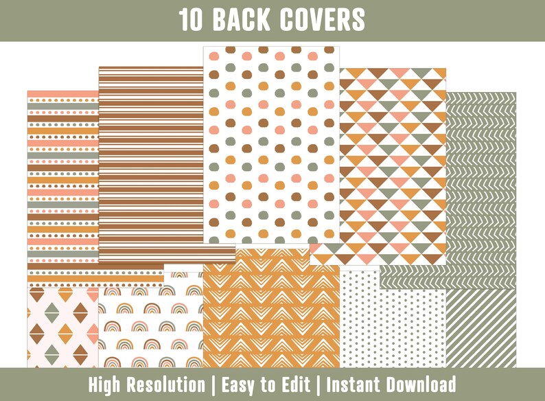 Powerpoint Binder Covers, 10 Printable/editable Brown and Green Covers ...