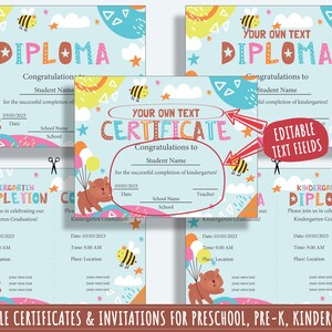 37 Pages of Editable Diploma, Certificate, and Invitation Templates for ...