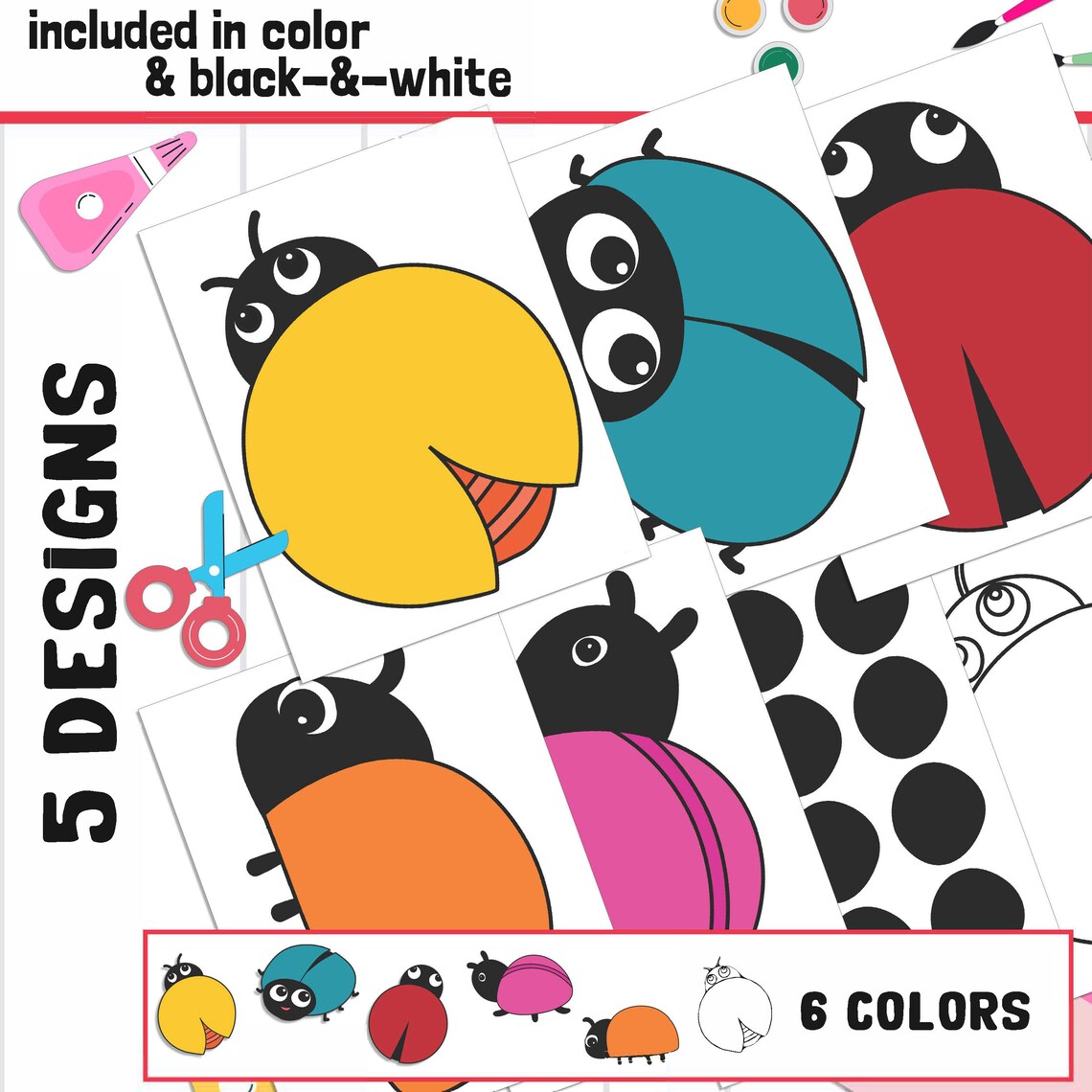 Ladybug Name Craft Activity: Back to School Bulletin Board, 40 Pages, 5 ...
