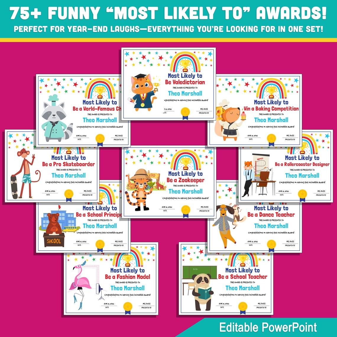 Funny “most Likely To” Award Certificates – 75 Hilarious Editable ...