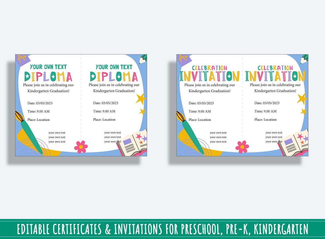Preschool Certificate End of the Year, Editable Preschool Certificates ...