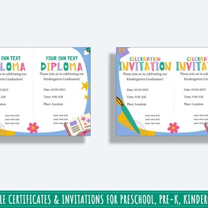 Preschool Certificate End of the Year, Editable Preschool Certificates ...