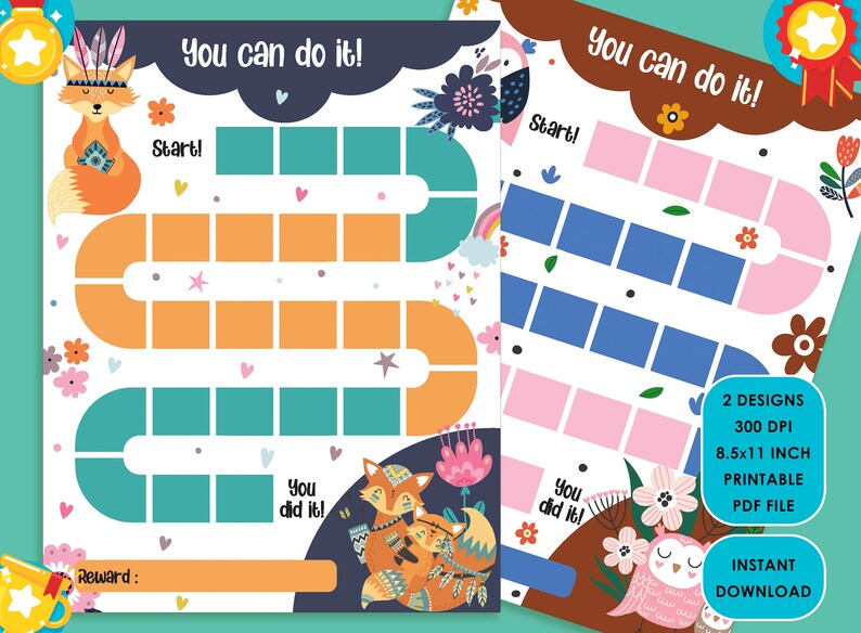 Printable Fox Reward Chart Owl Behavior Chart Girl Chore - Etsy