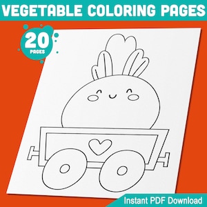 Vegetable Coloring Pages: 20 Fun Activity Book for Kids, Perfect for ...