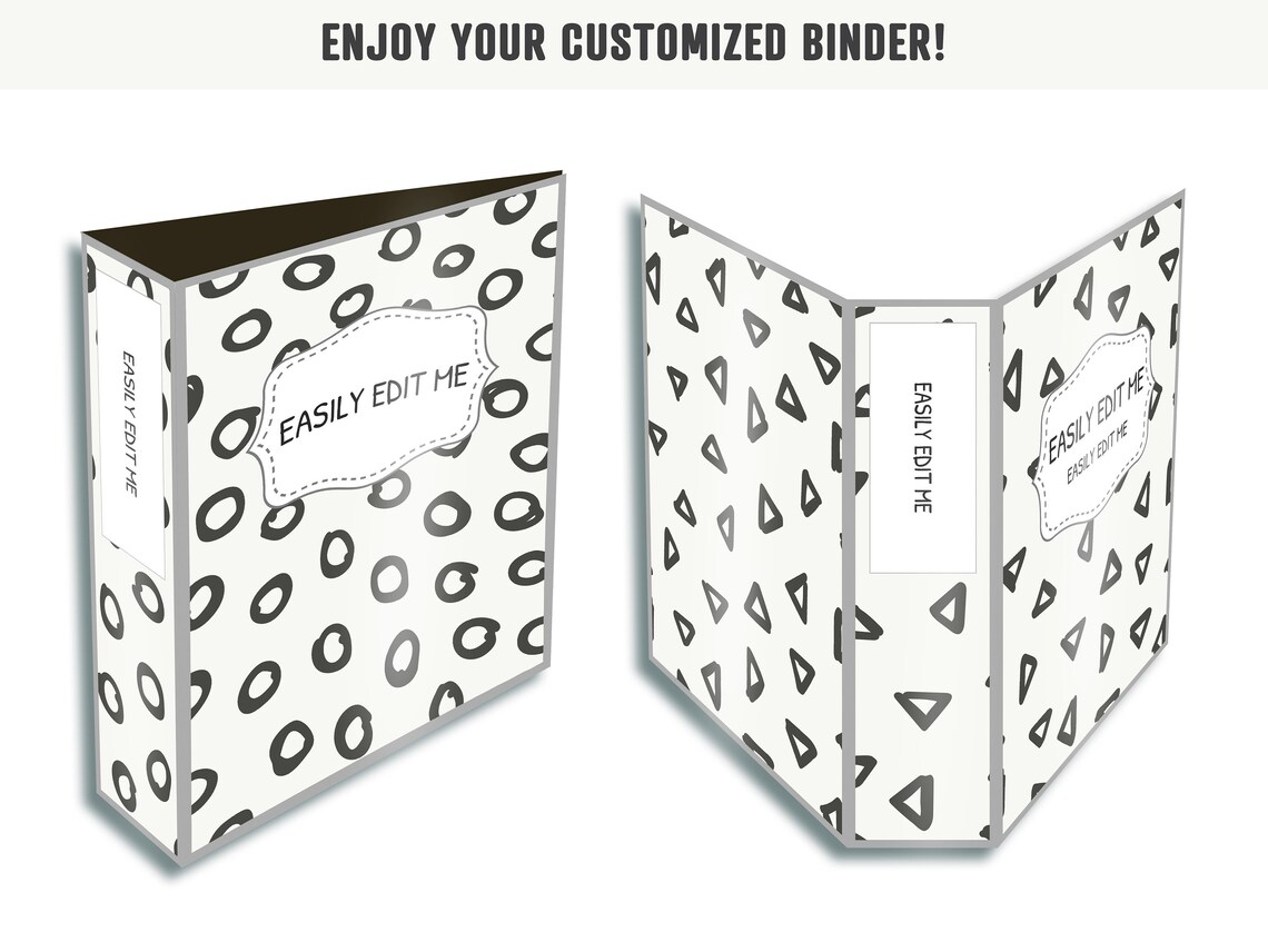 Binder Cover Printable Editable 10 Coversspines Binder - Etsy