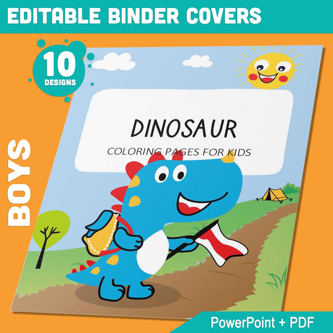 10 Editable Boys Binder Covers, Includes 1, 1.5, 2" Spines, Available ...