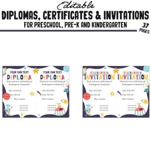 Printable and Editable Kindergarten, Pre-k, and Preschool Completion ...