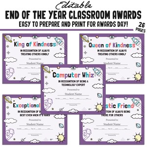 Editable Unique Class Superlatives, Fun Classroom Awards for the End of ...