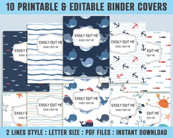 Animal Planner Covers 10 Editable Binder Covers and Spines - Etsy