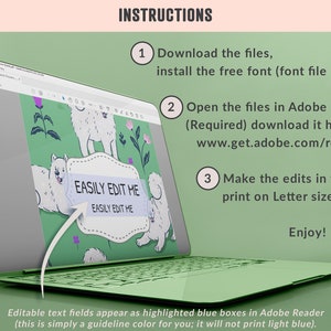 Dogs and Flowers Binder Cover, 10 Printable/editable Binder Covers ...