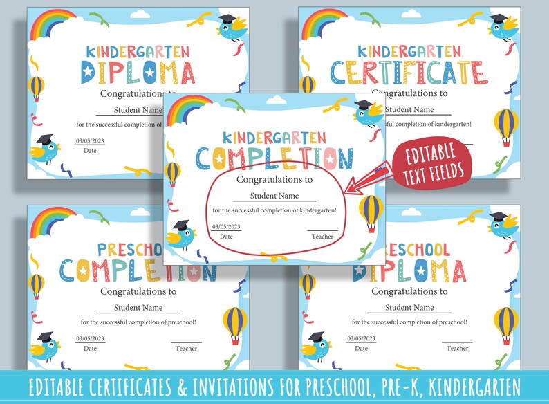 Editable Little Graduates: Preschool and Kindergarten - Etsy
