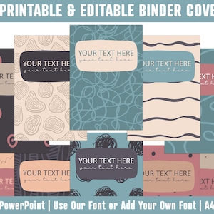 Powerpoint Binder Cover Templates, 10 Printable/editable Abstract ...