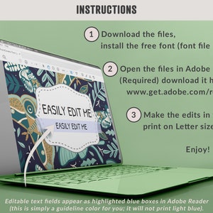 Butterfly Binder Cover, 10 Printable Editable Covers+spines, Binder ...