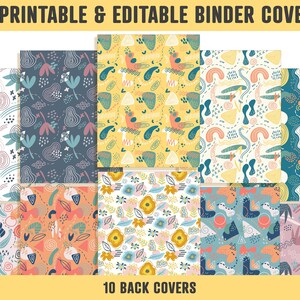 Abstract Planner Cover, 10 Printable & Editable Binder Covers+spines ...