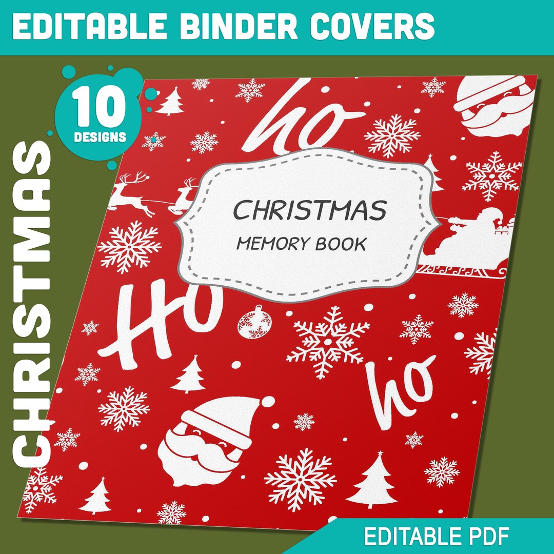 Christmas, Snowman, Santa Claus, Snowflakes, Winter Binder Cover, 10 ...