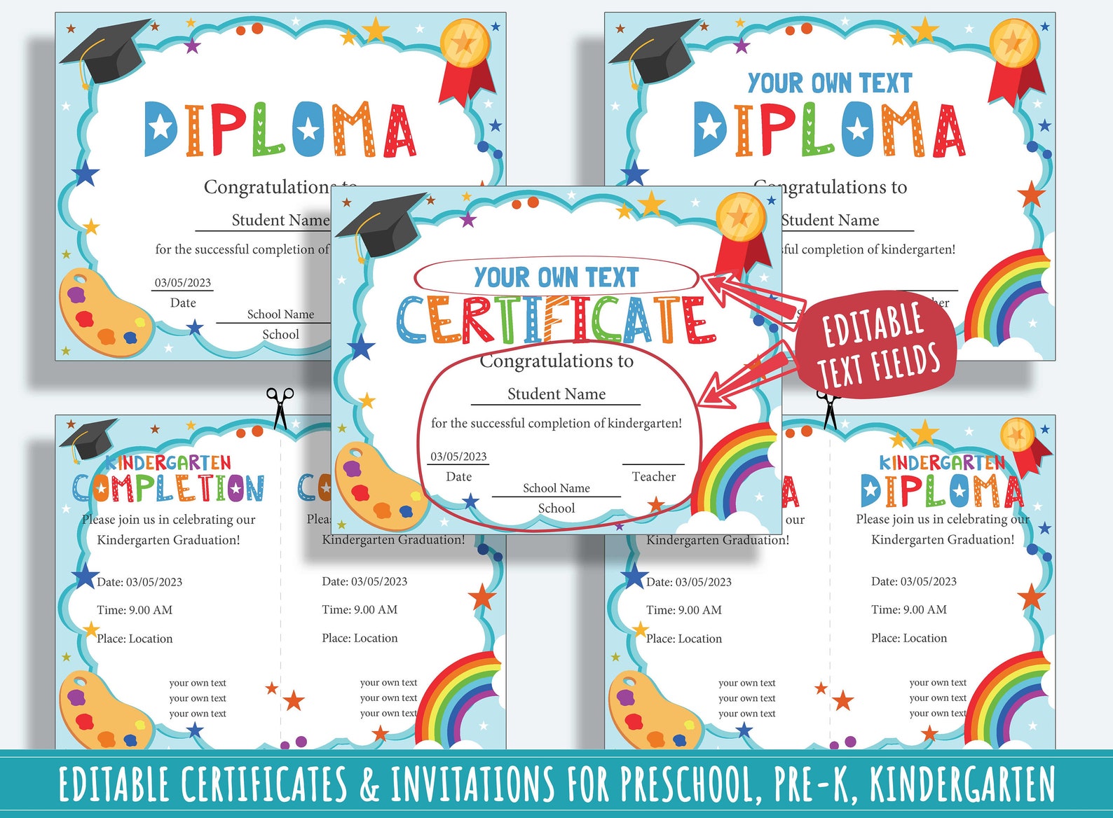 37 Editable Preschool and Pre-kindergarten Diplomas, Certificates ...