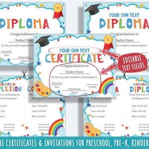 37 Editable Preschool and Pre-kindergarten Diplomas, Certificates ...