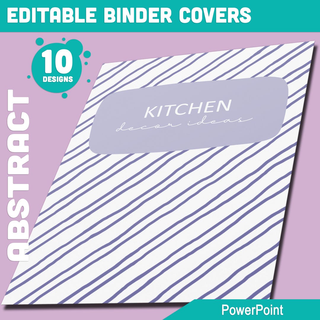 Powerpoint Binder Covers, 10 Printable/editable Abstract Doodle ...
