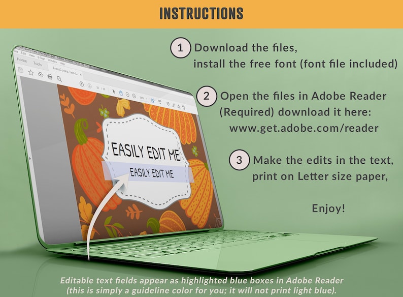 Fall Binder Cover 10 Printable & Editable Coversspines - Etsy