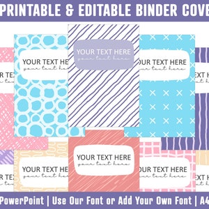 Powerpoint Binder Covers, 10 Printable/editable Abstract Doodle Covers ...