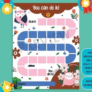 Printable Fox Reward Chart Owl Behavior Chart Girl Chore - Etsy