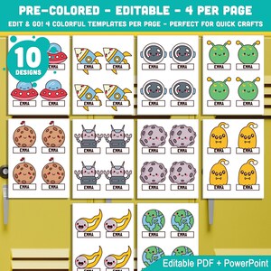Editable Locker Labels (cubby Name Tags), Space Themed, 10 Designs, PDF ...