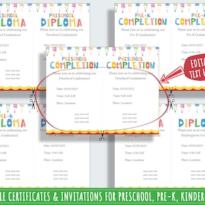 Fun and Colorful Certificate and Invitation Collection: 37 Editable ...