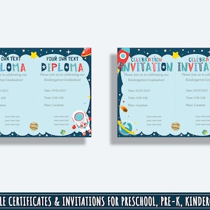 Pre K Graduation Certificate, Editable End of Year Diplomas ...