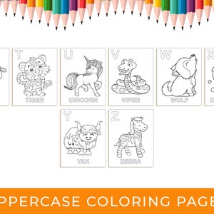 Alphabet Coloring Pages - 52 Printable Animal Alphabet Coloring Pages ...