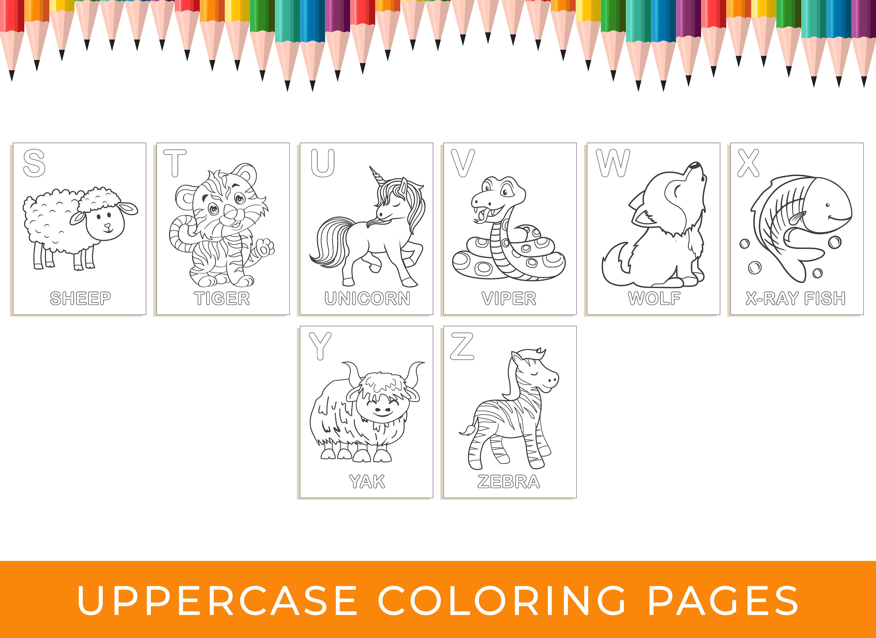 Alphabet Coloring Pages 52 Printable Animal Alphabet Coloring Pages for ...