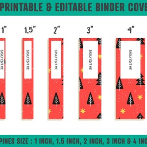 Christmas Binder Cover, 10 Printable & Editable Covers+spines, Binder ...