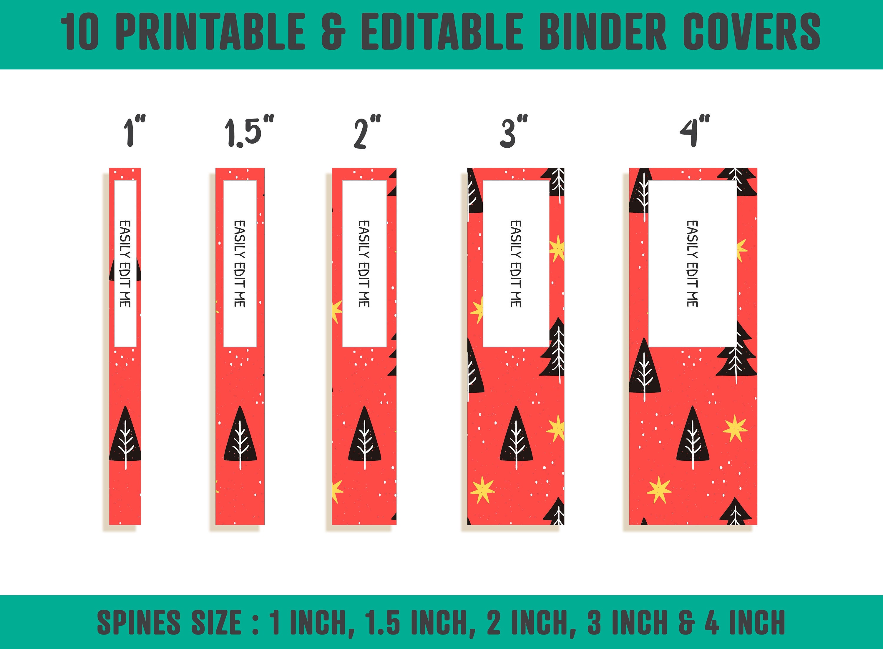 Christmas Binder Cover 10 Printable & Editable Coversspines - Etsy