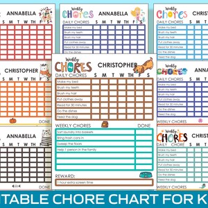 Fun and Functional Chore Chart for Teens: 8 Printable and Editable ...