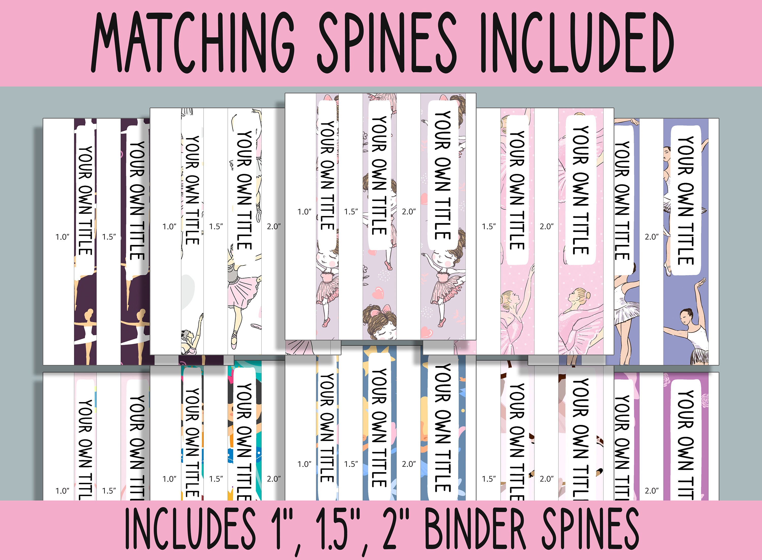 10 Editable Ballet Binder Covers, Includes 1, 1.5, 2 Spines, Available ...