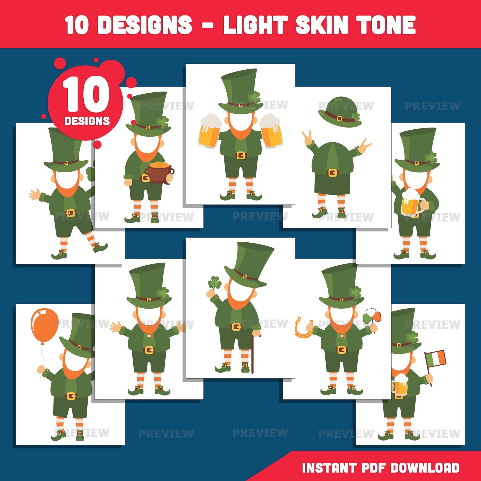 Custom Leprechaun Body Templates, St. Patrick’s Day Add Your Own Face ...