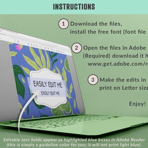 Tropical Leaves Binder Cover, 10 Printable/editable Binder Covers ...